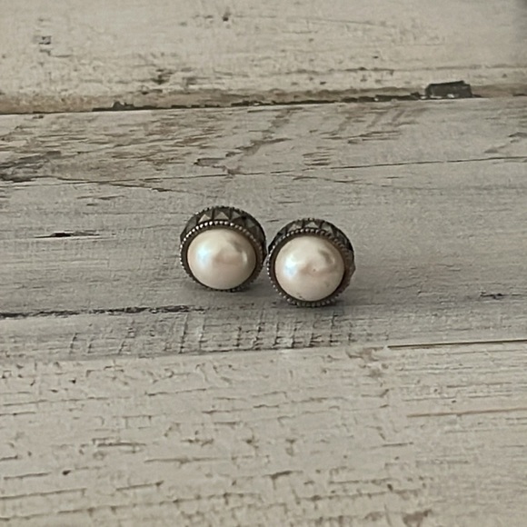 Judith Jack | Jewelry | Petite Sterling Silver Judith Jack Pearl Stud ...